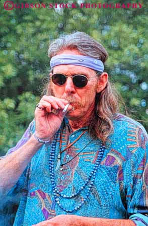 released hippy smoking joint Stock Photo 10926
